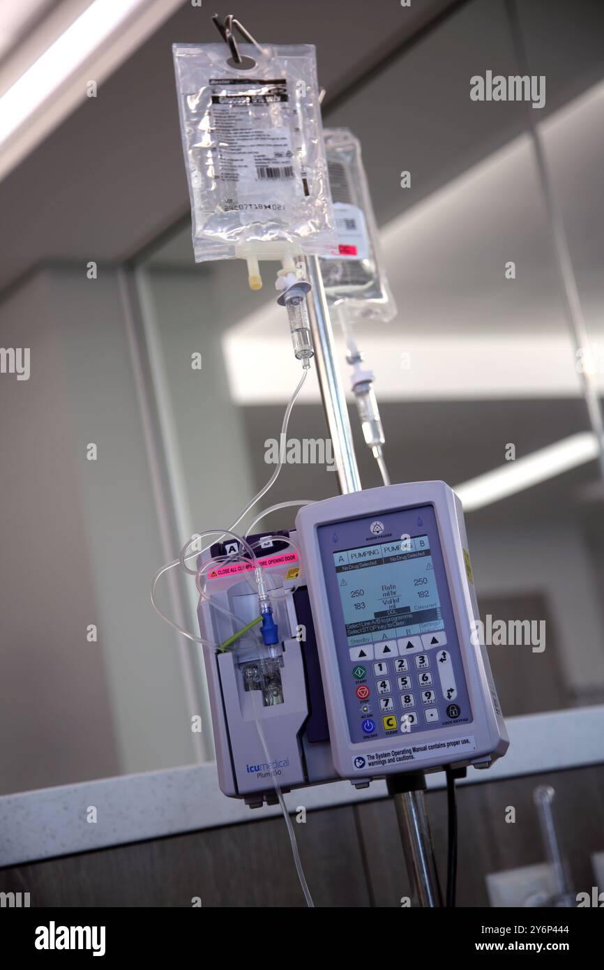 Intravenous (IV) Infusion Chemotherapy Pump on Portable Stand Stock ...