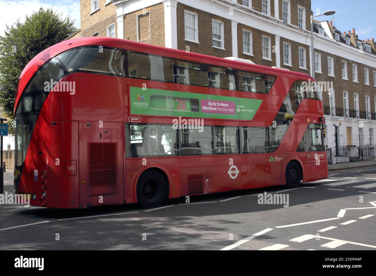 Double decker bus advertising london england hi-res stock photography ...