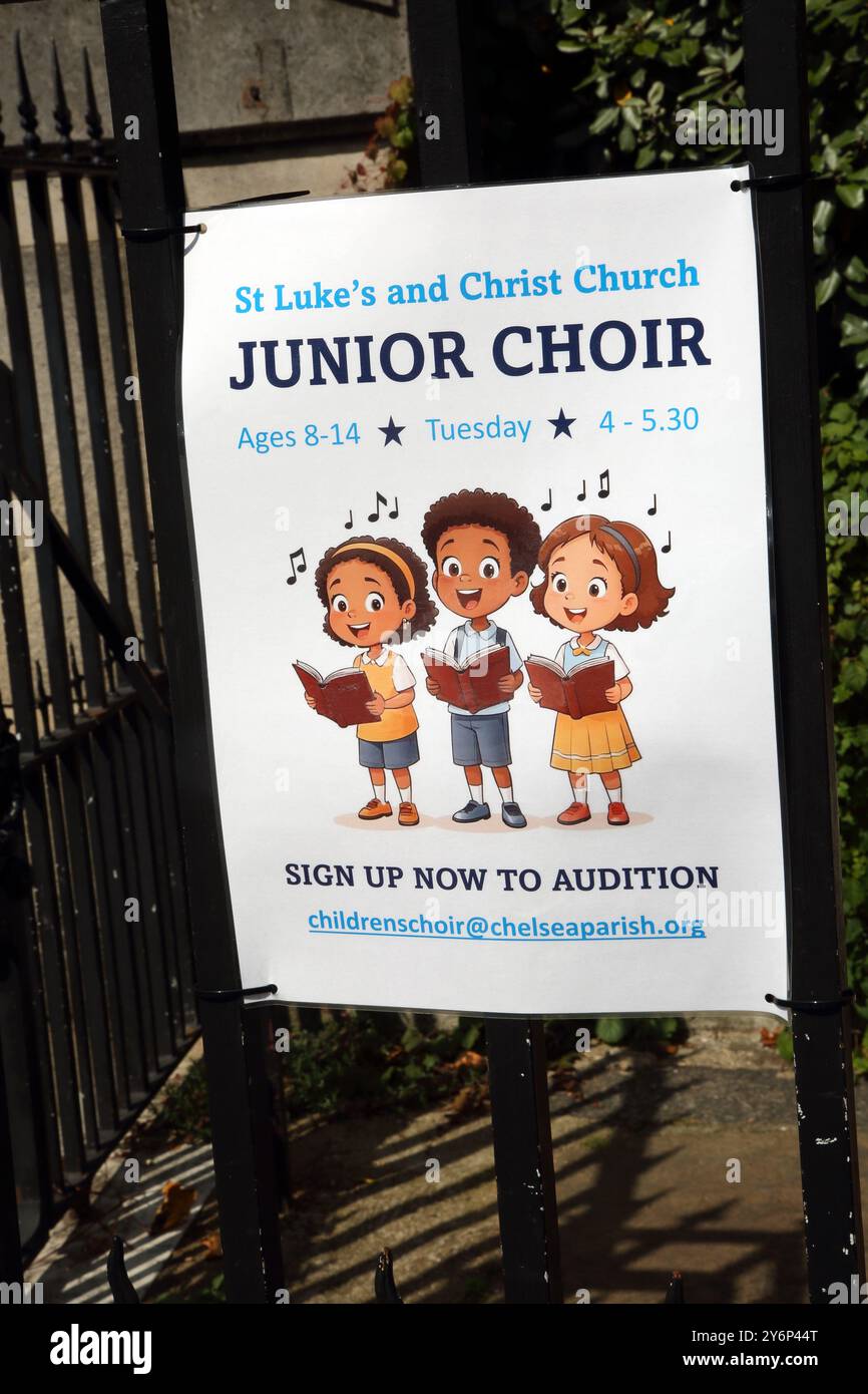 Poster for Auditions for a Junior Choir on Gate of St Luke's Church ...