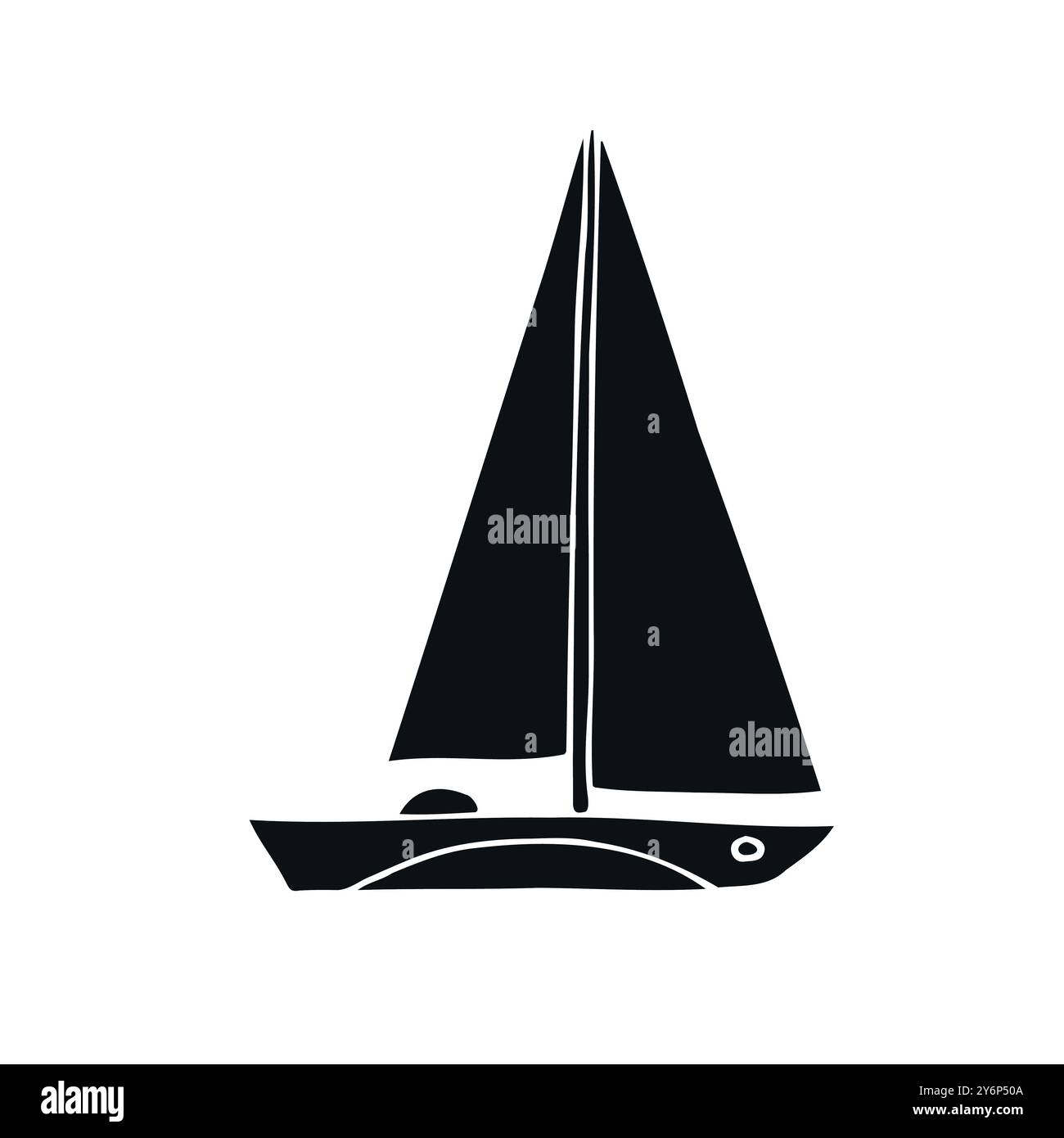 Boat logo flat sketch hi-res stock photography and images - Alamy