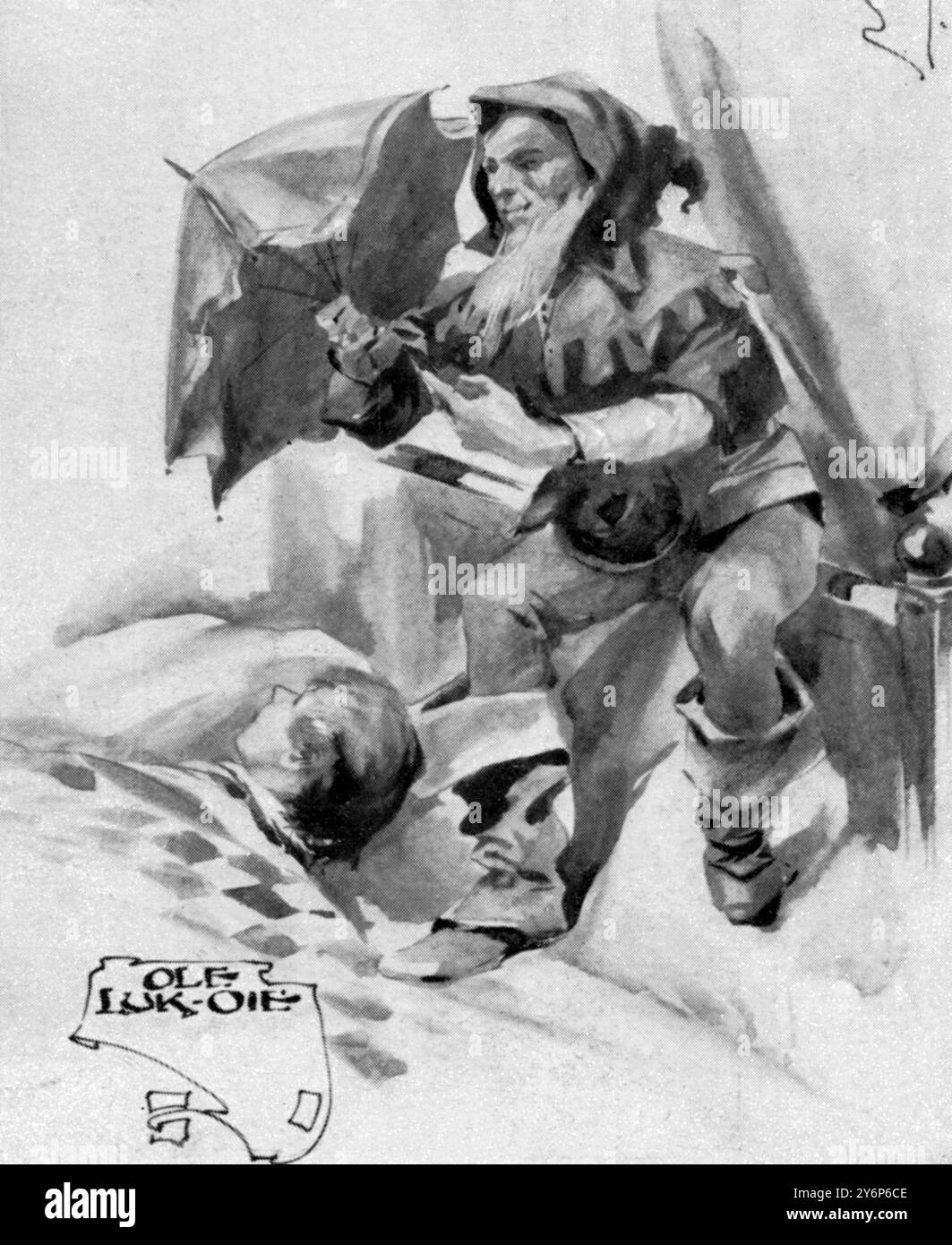 OLE LUK-OIE Hans Christian Andersen, illustration from his fairy tales. Hans Christian Andersen ...