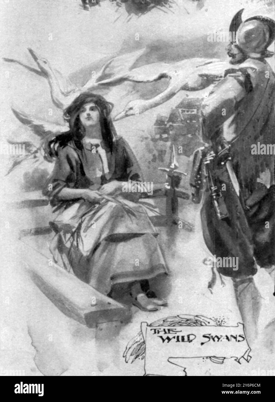 THE WILD SWANS Hans Christian Andersen, illustration from his fairy tales. Hans Christian ...