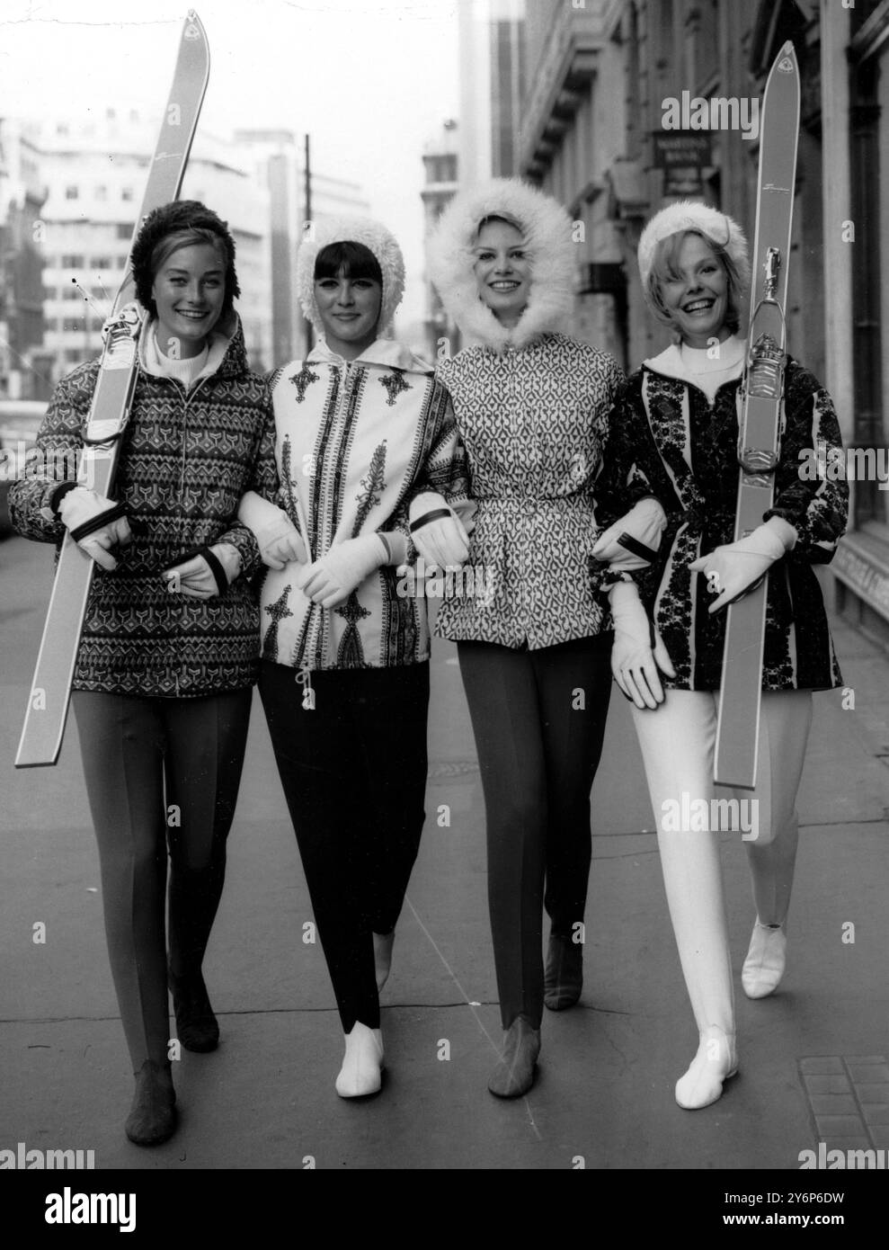 Gay and new winter sports outfits modelled by Papuka in quilted nylon ...