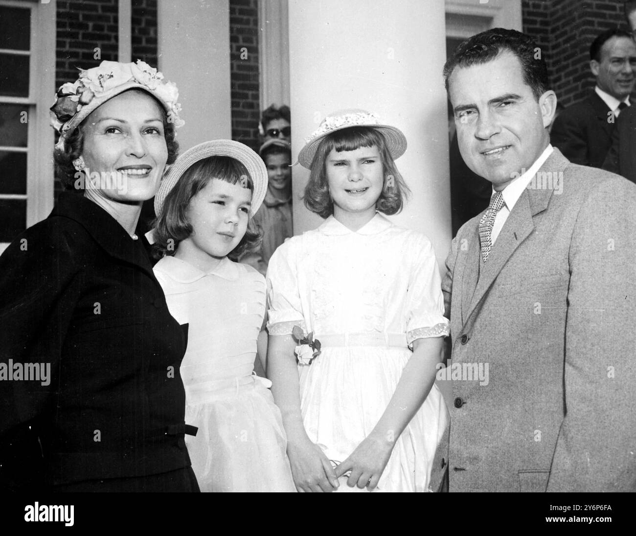 Washington, DC: Vice-President Richard Nixon and Mrs Pat Nixonleaving ...