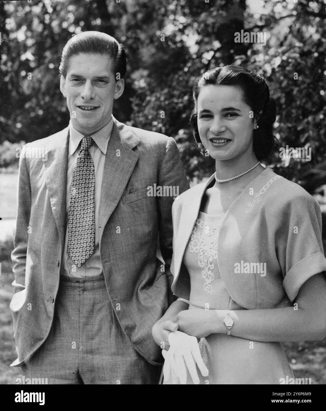 July 1949: Newly engaged couple, the Earl of Harewood, 26 yrs old and ...