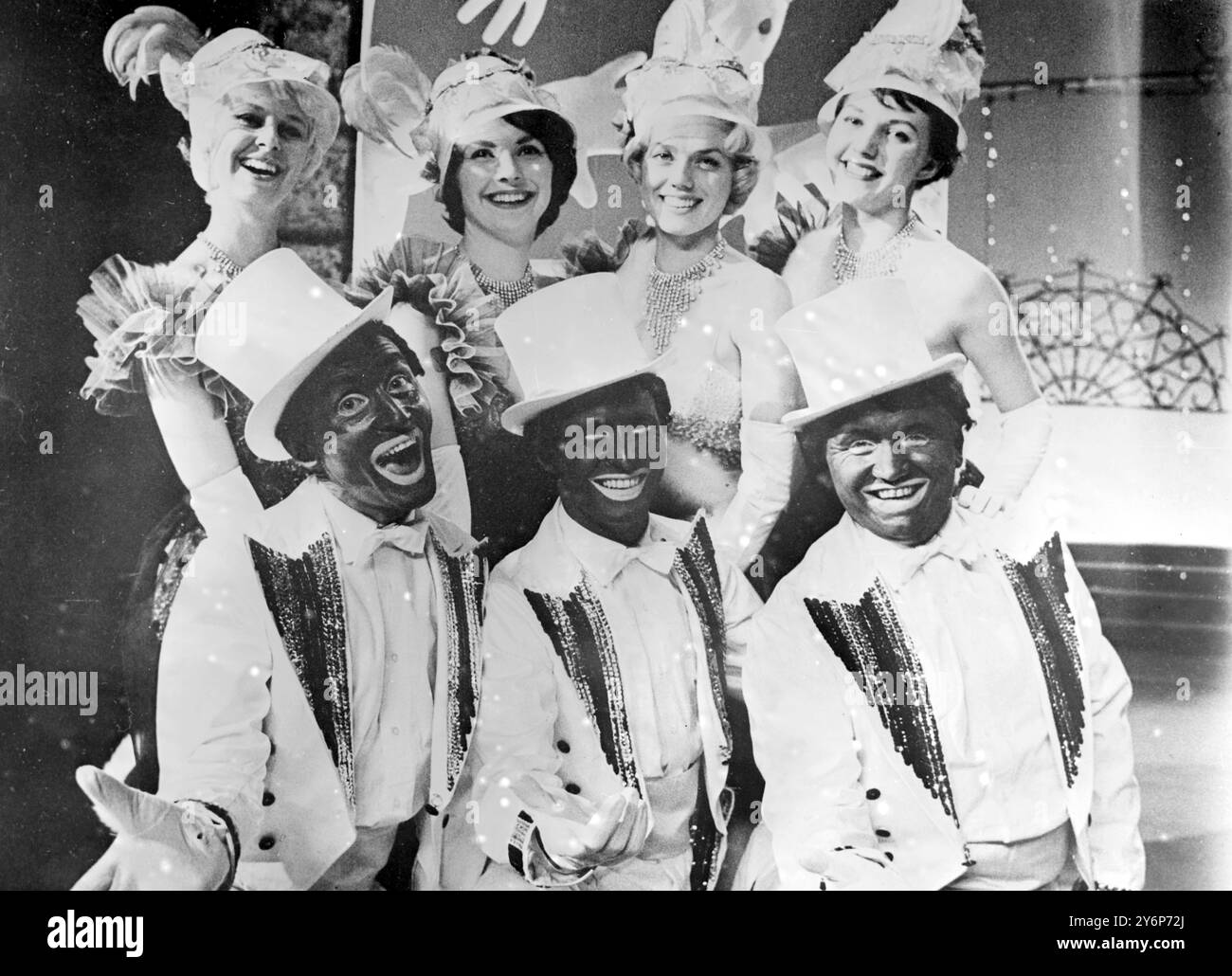 Four of the Television Toppers back three of the Mitchell Minstrels ...