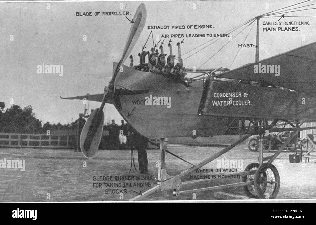 Flying Across the Channel Mr Latham's Antoinette Monoplane Stock Photo ...