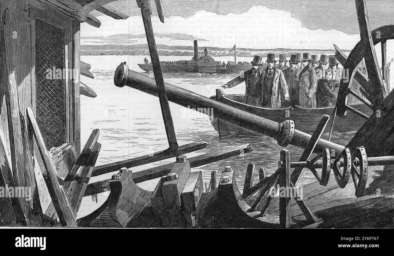 The Great Disaster on the Thames: The Coroner's jury visiting the wreck ...