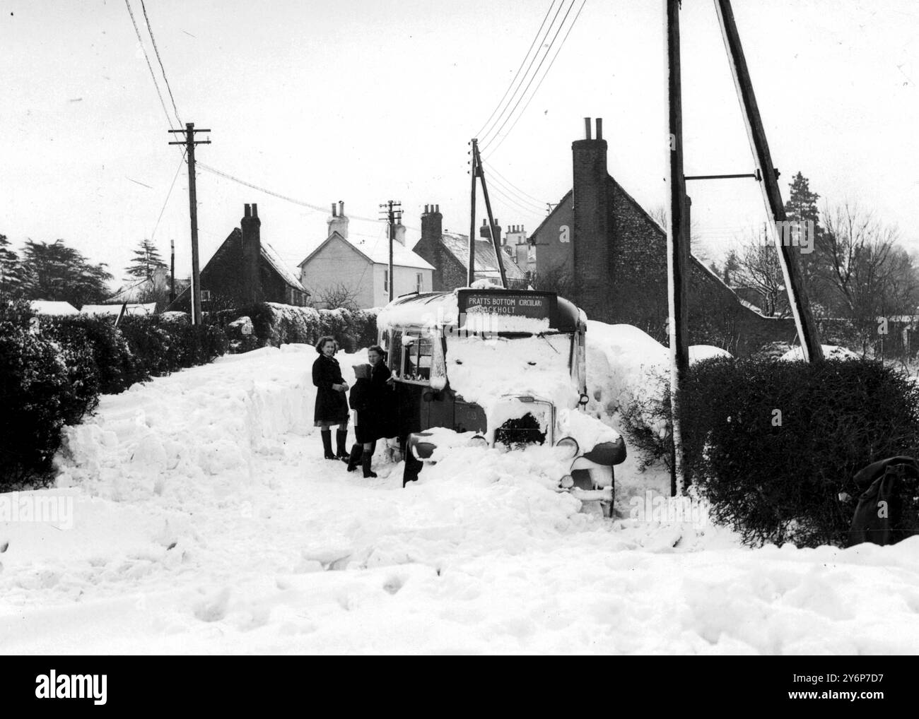 Winter snow in 1940's Stock Photo - Alamy