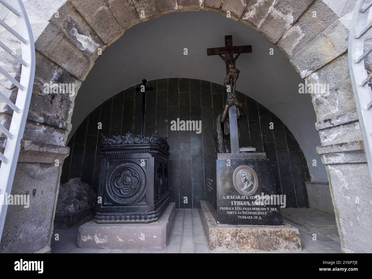 Grave of Russian writer Alexander Griboyedov and his Georgian wife Nino ...