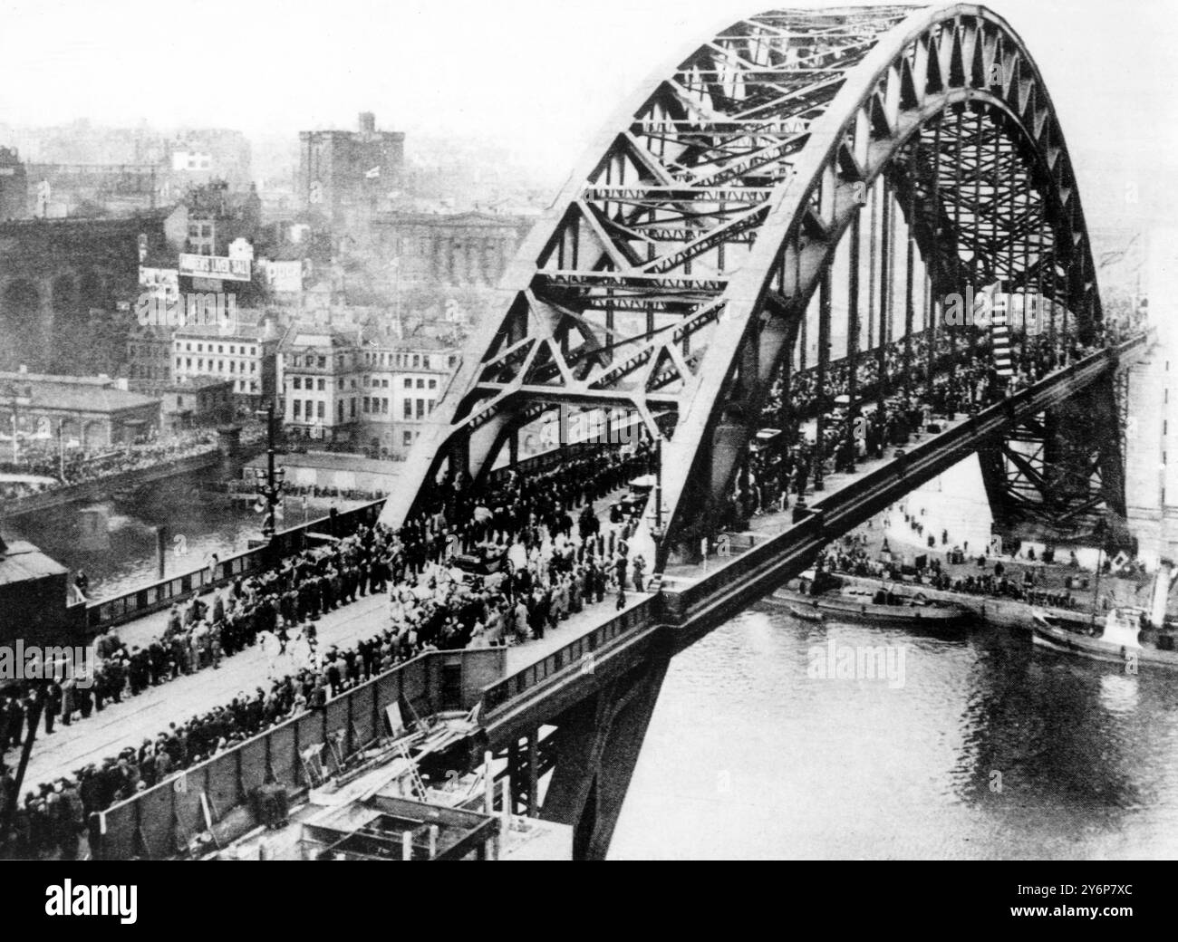 Newcastle on Tyne Opening of the largest single span bridge in Europe by the King & Queen in ...