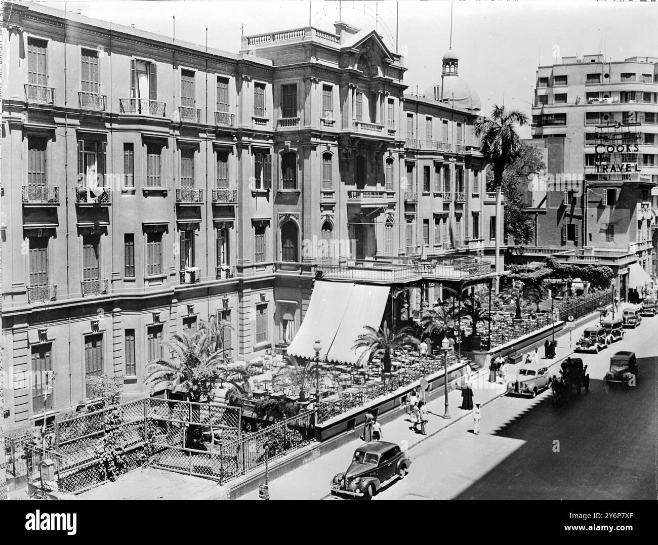 A view of the Shepherd's Hotel, Cairo, which was destroyed in 1952 by ...