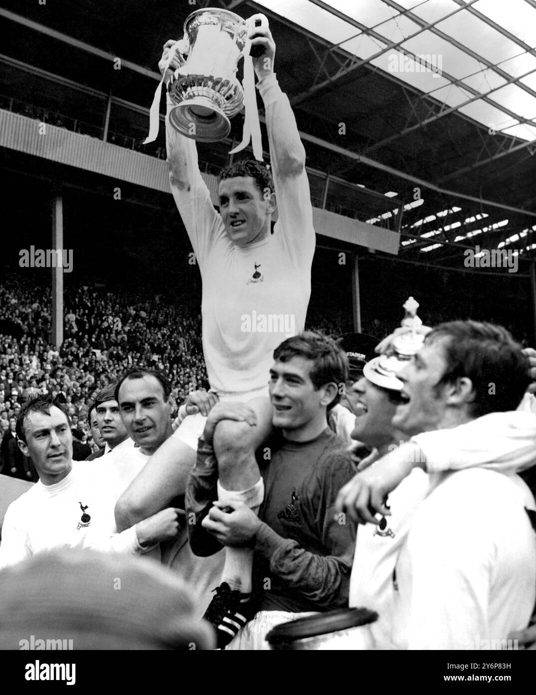 1967 FA Cup Final Tottenham Hotspur v Chelsea Dave Mackay holds the ...