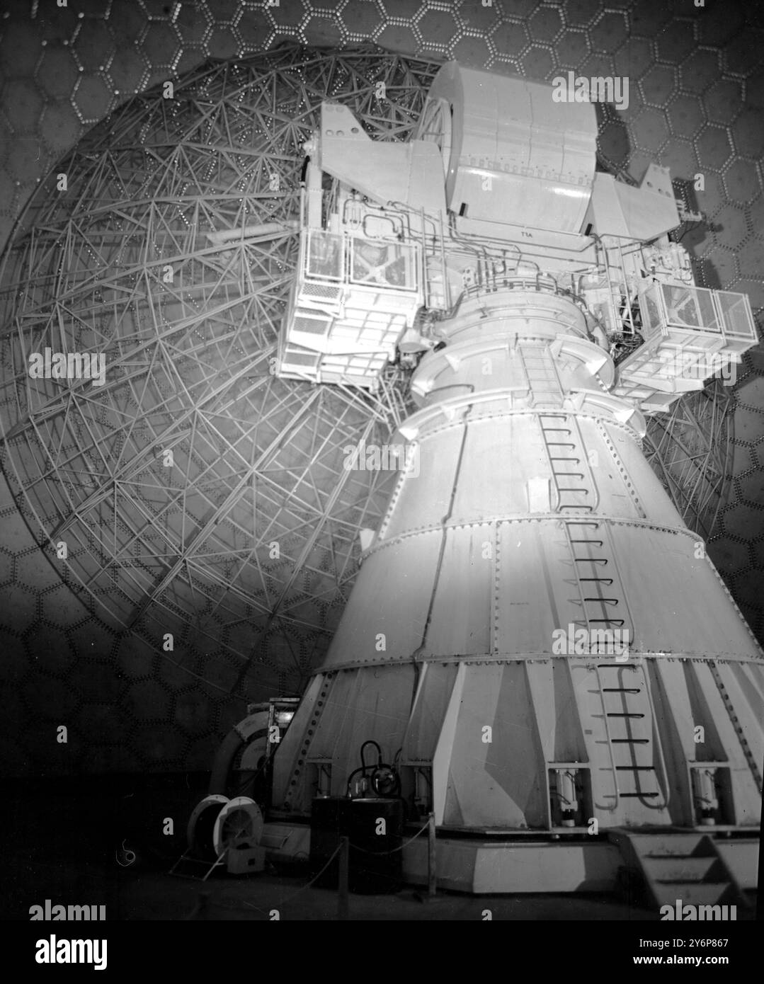 Fylingdales, Yorkshire.An interior view of one of the three giant ...
