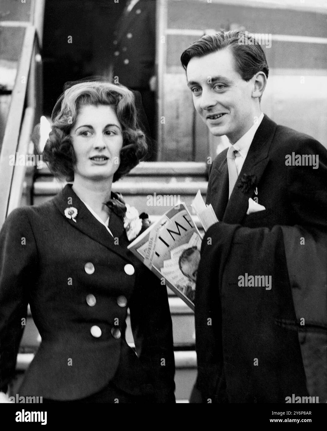 Newly-weds, Mark Birley and his wife the former Lady Annabel Vane ...