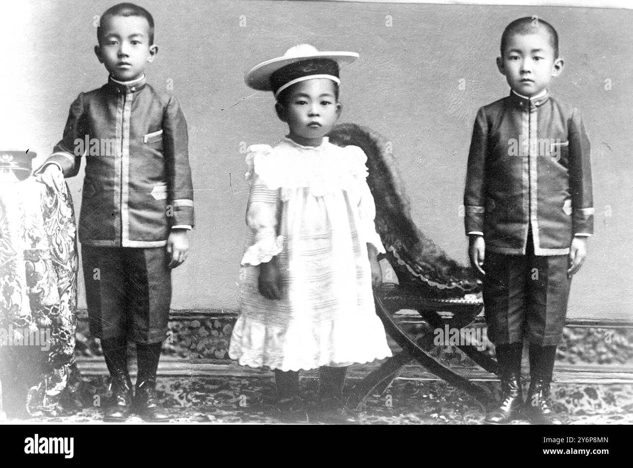 The Crown Prince Hizohito of Japan on the left with his brothers Prince ...