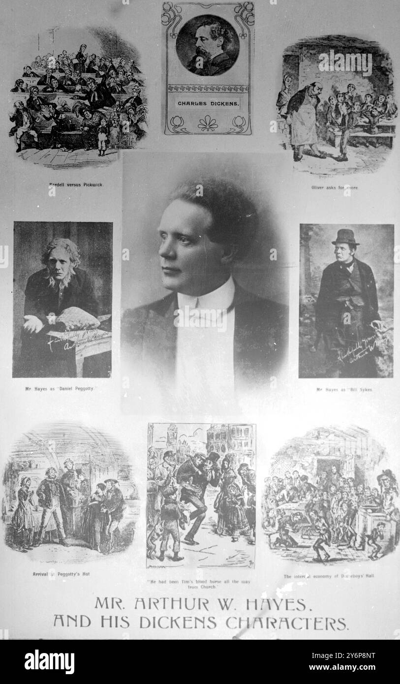Mr Arthur W. Hayes, and his Dickens Characters. 5th April 1921 Stock ...