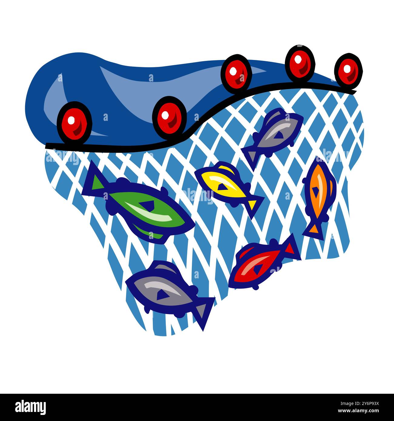 Commercial fishing ship with full fish big net Stock Photo - Alamy