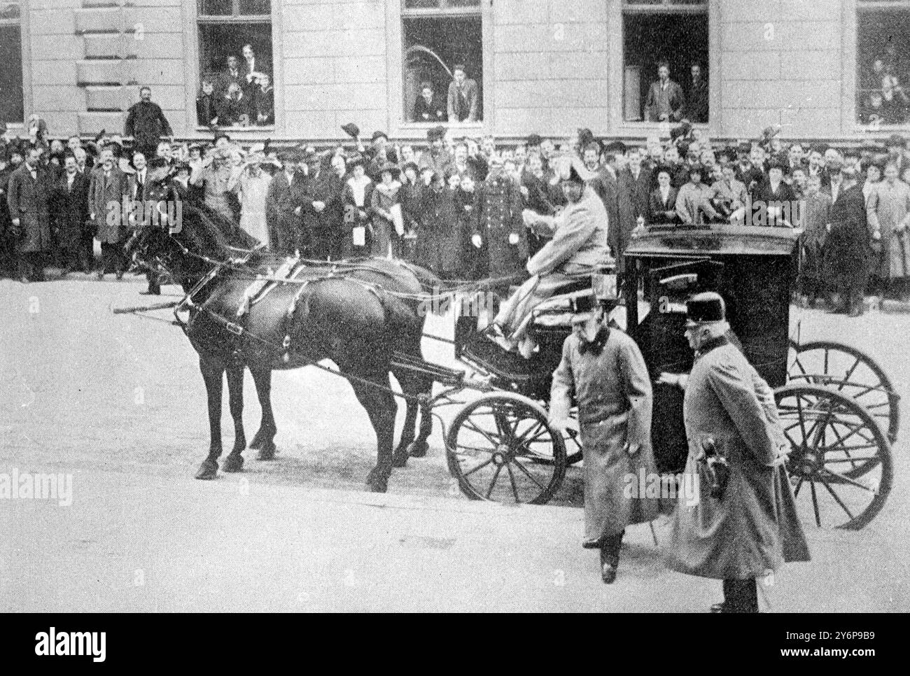 Visit of Emperor Franz Josef to reserve hospital. 1914 Stock Photo - Alamy