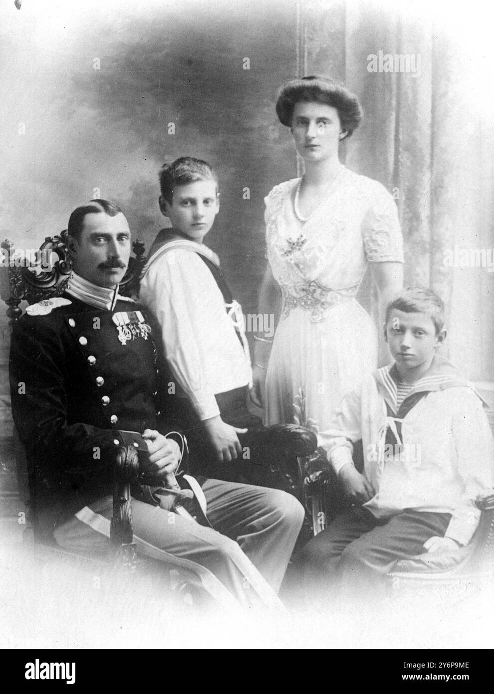 The King and Queen with the Crown Prince and Prince Knud, of Denmark ...