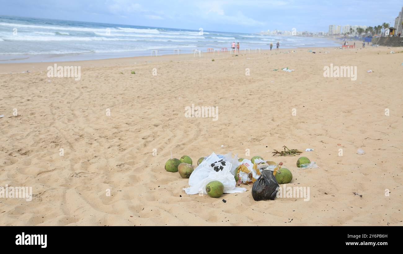 salvador, bahia, brazil - september 23, 2024: garbage piled up on the ...