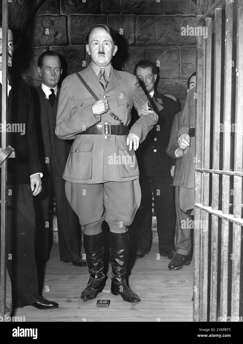 The figure of ADOLF HITLER in a ' prison cell ' at Madame Tussaud's ...