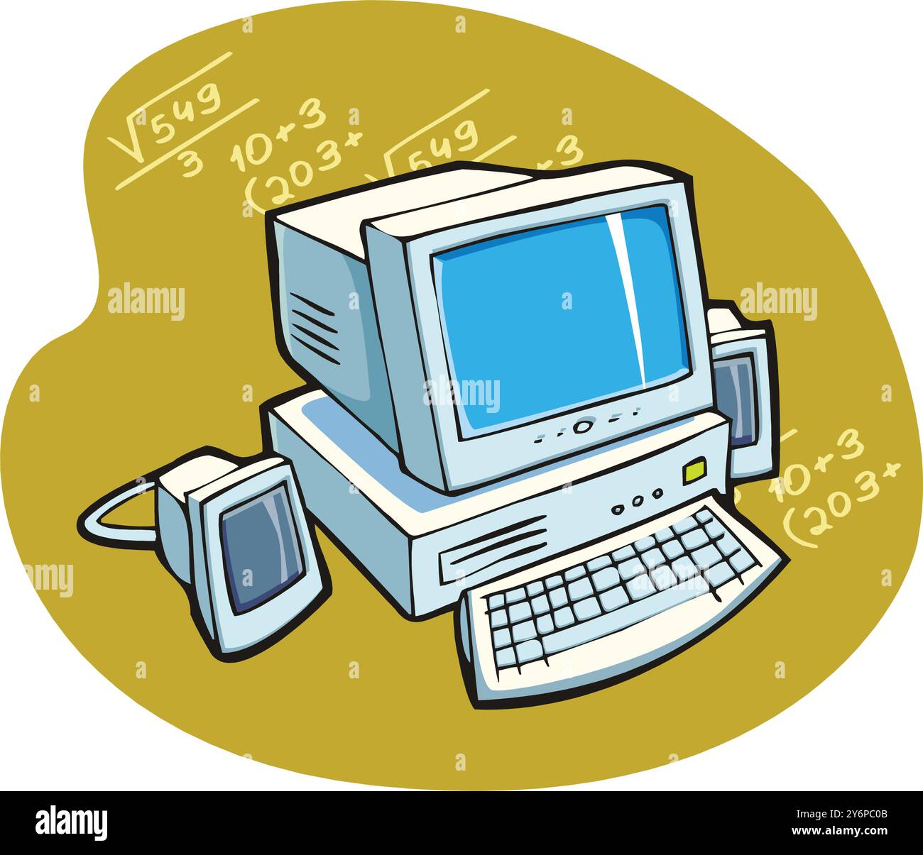Cartoon desktop computer - vector illustration Stock Vector Image & Art ...