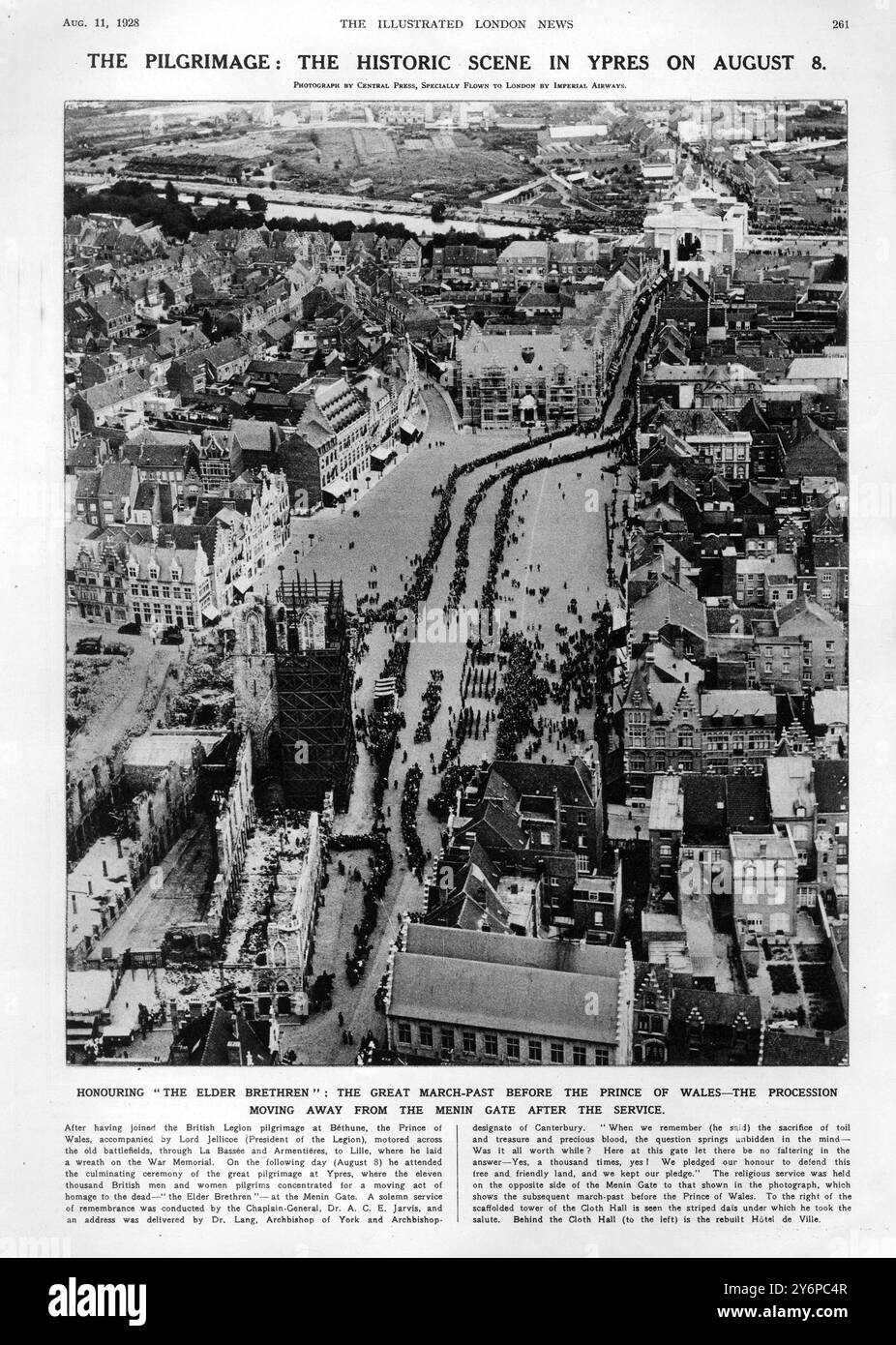 The Great Battlefields Pilgrimage : The historic scene in Ypres on 8 ...