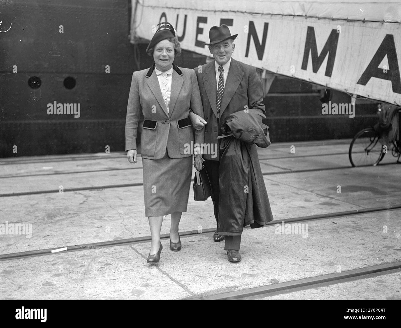 SCENIC CHANGE Seen as they boarded the Cunard white star liner' Queen ...