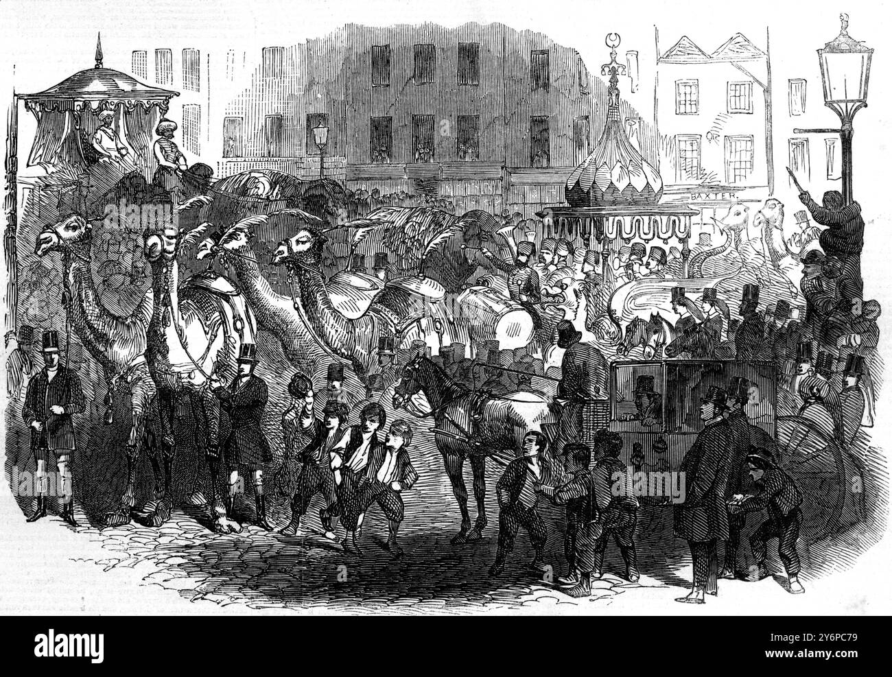 Procession of Mr Hughes's Theatrical Troupe of elephants , camels ...