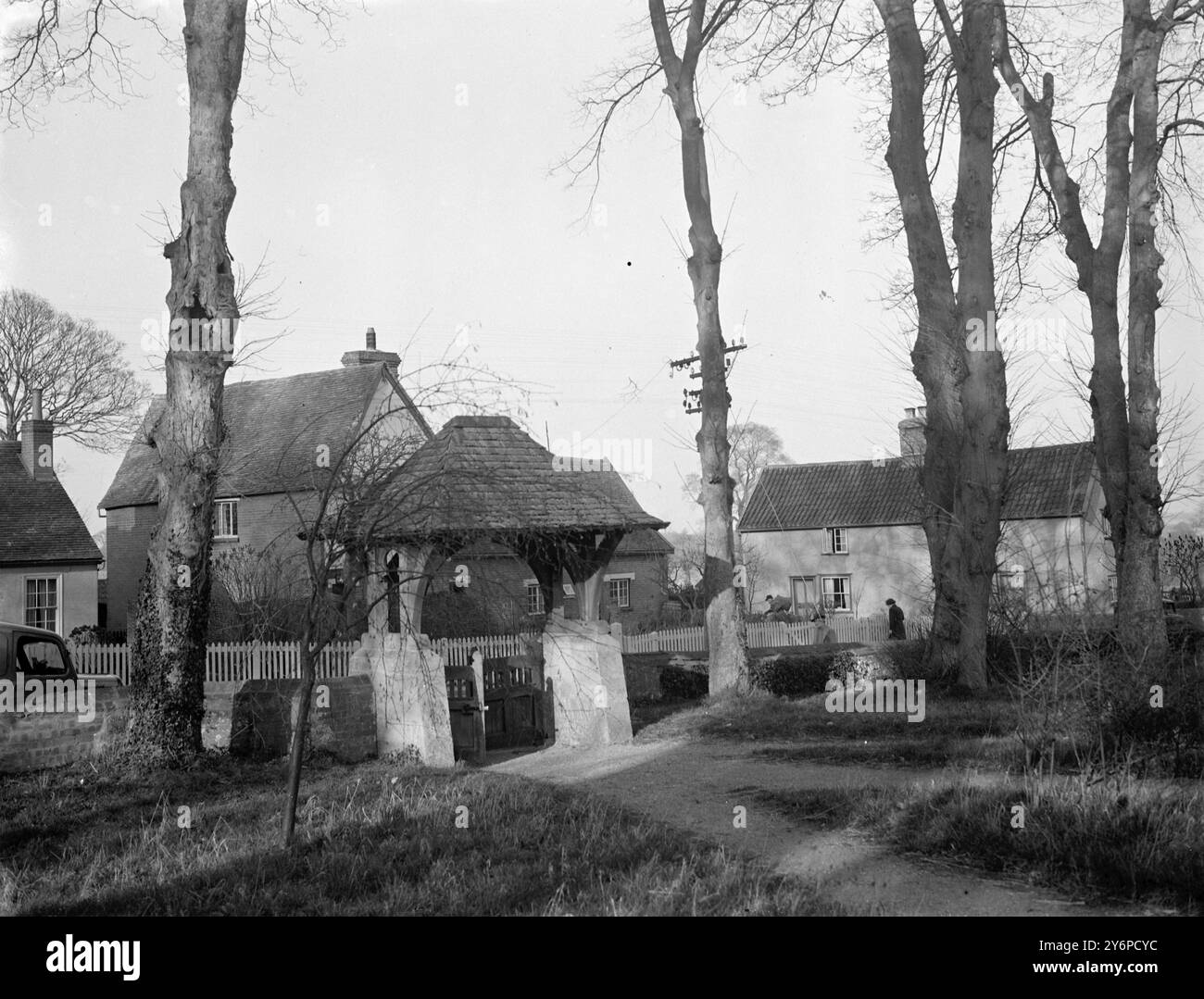 Felsham Village and churchyard . 1 January 1947 Stock Photo - Alamy
