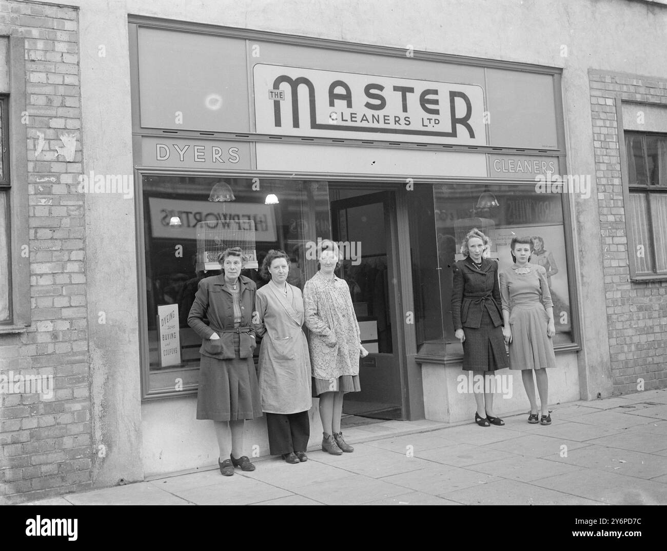 The Masters Cleaners Ltd. Shop front and staff 22 January 1948 Stock ...