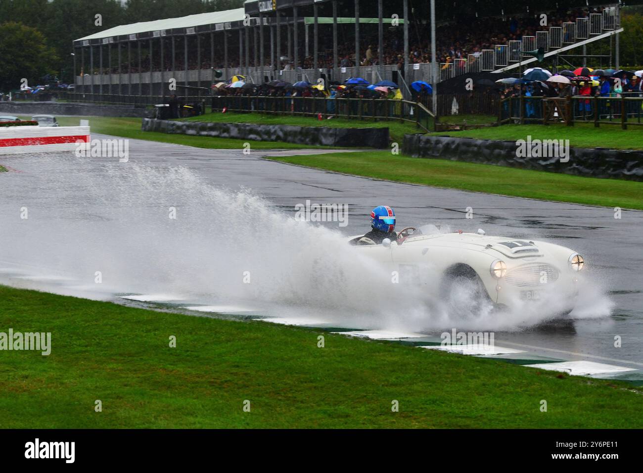 Splashing through the water at the exit of the chicane, Tim Crighton ...