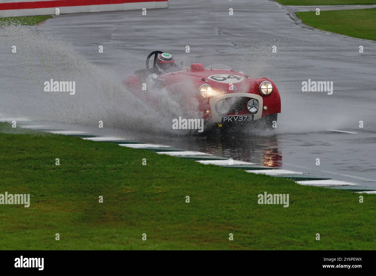 A large plume of spray, Geoff Gordon, Triumph TR2, Fordwater Trophy, a ...