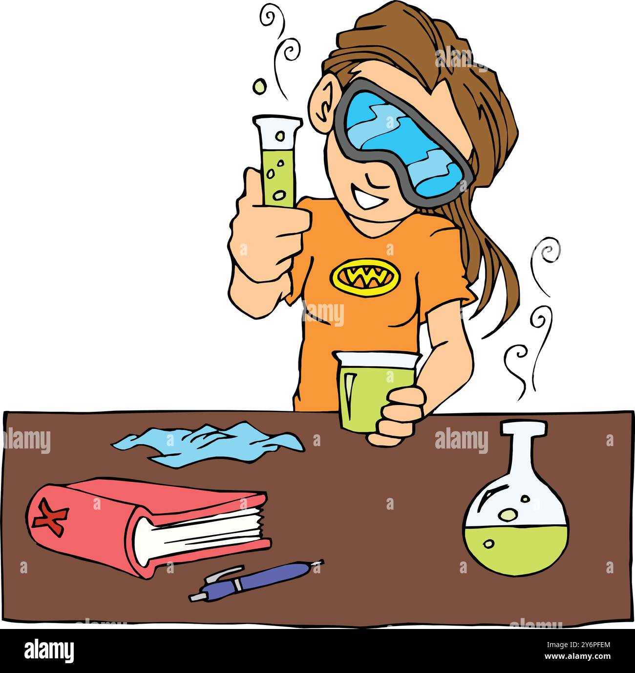 Scientist doing science experiment in the lab illustration Stock Vector ...