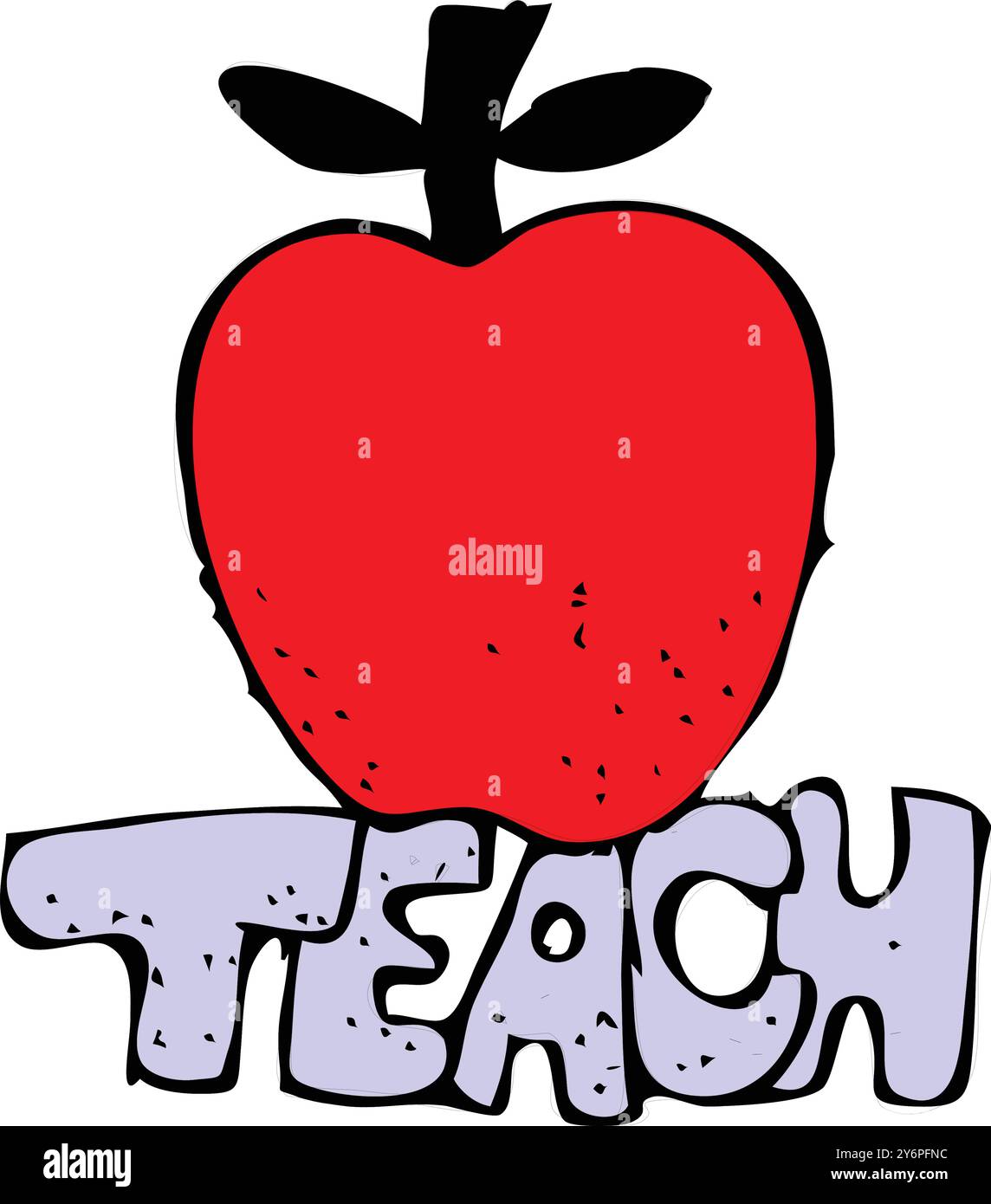Teachers red apple cartoon design vector illustration Stock Vector ...
