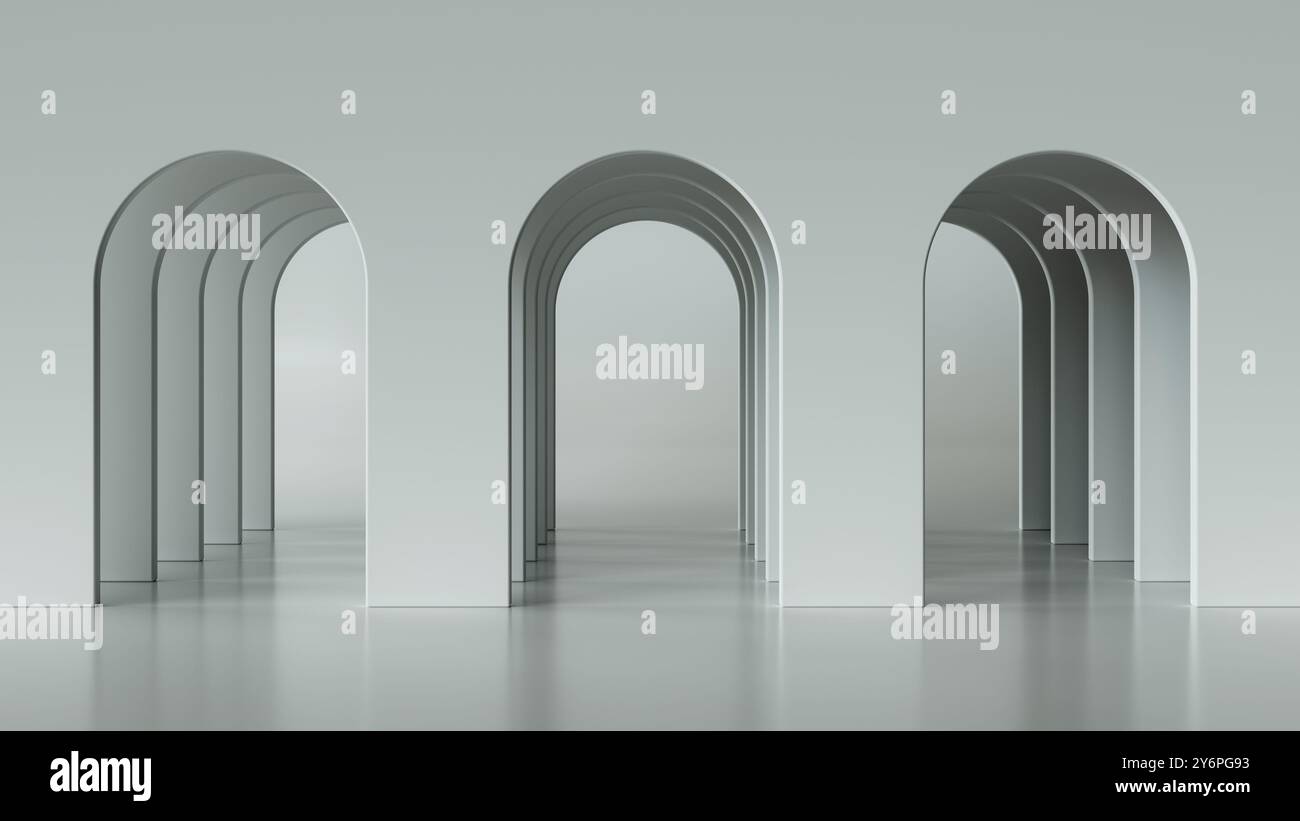 Minimalist Arches 3D Rendering Stock Photo - Alamy