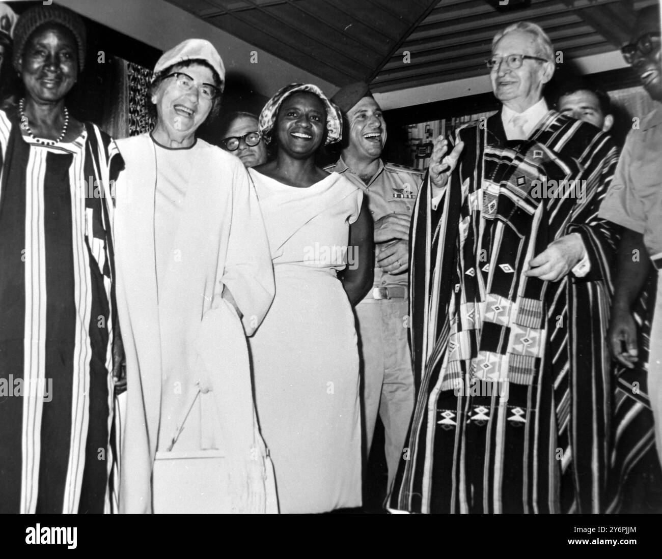 WIVES OF PRESIDENT DAVID DACKO WITH PRESIDENT ITZHAK BEN ZVI IN ...