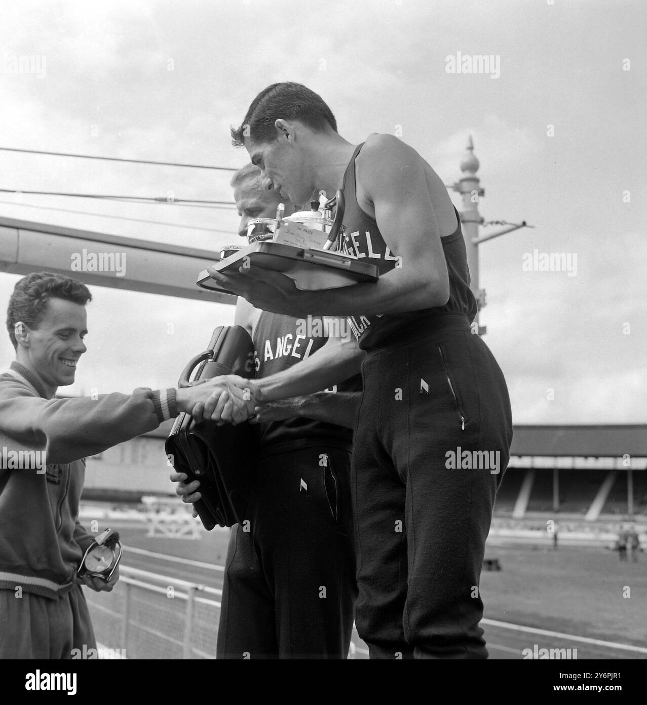 ATHLETES JIM BEATTY AND STAN TAYLOR WINNERS / ; 18 AUGUST 1962 Stock ...