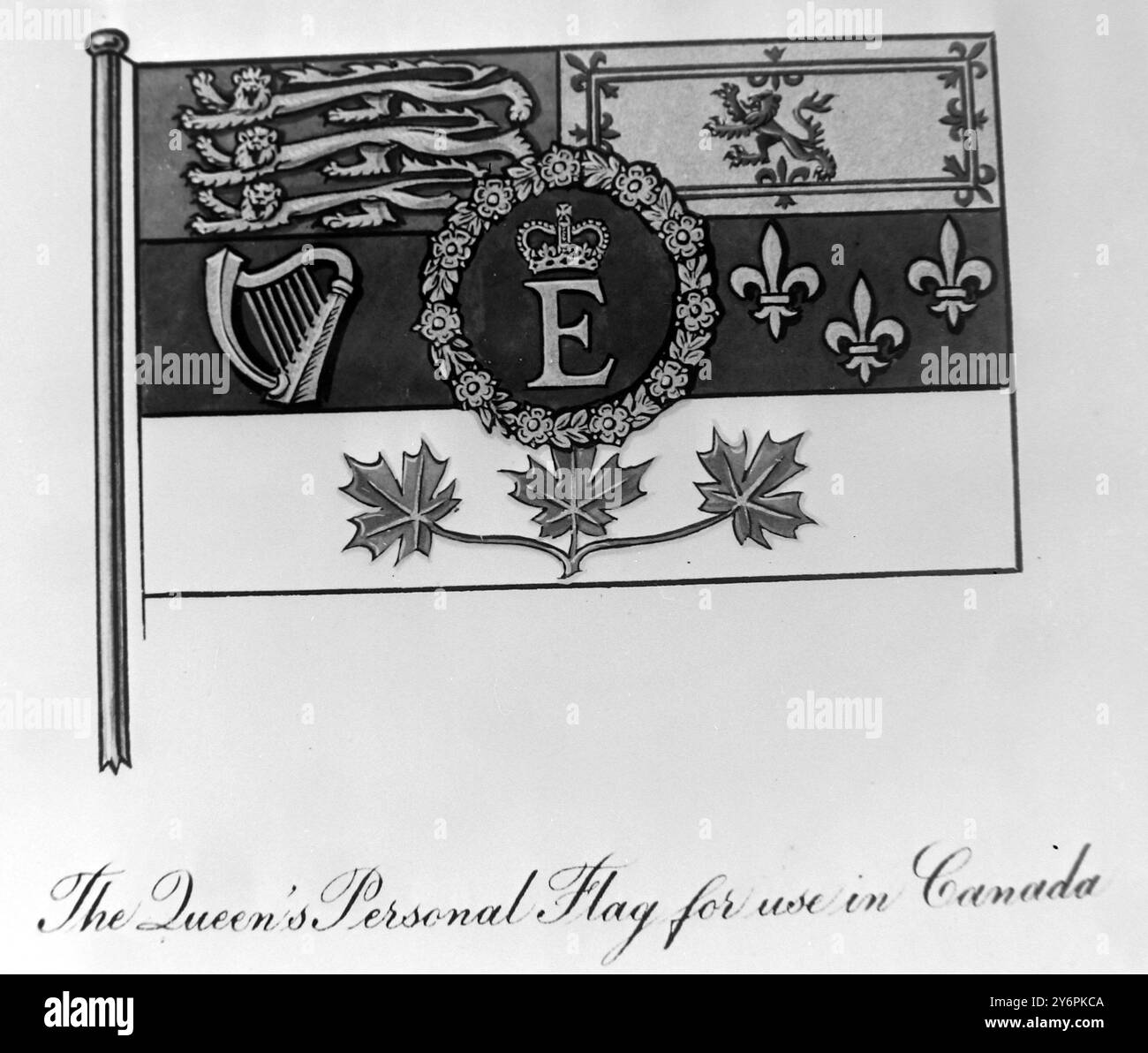 FLAGS PERSONAL FLAG QUEEN TOUR OF CANADA ; 15 AUGUST 1962 Stock Photo ...
