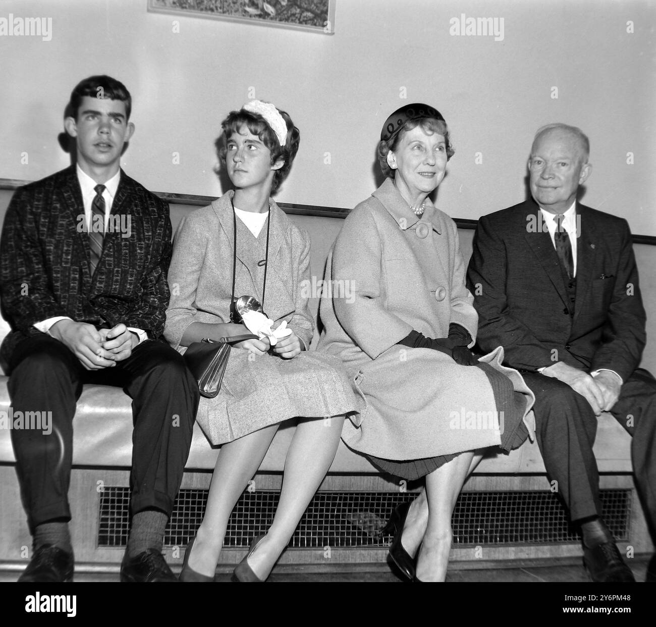 FORMER AMERICAN PRESIDENT DWIGHT EISENHOWER WITH MAMIE BARBARA & DAVID ...