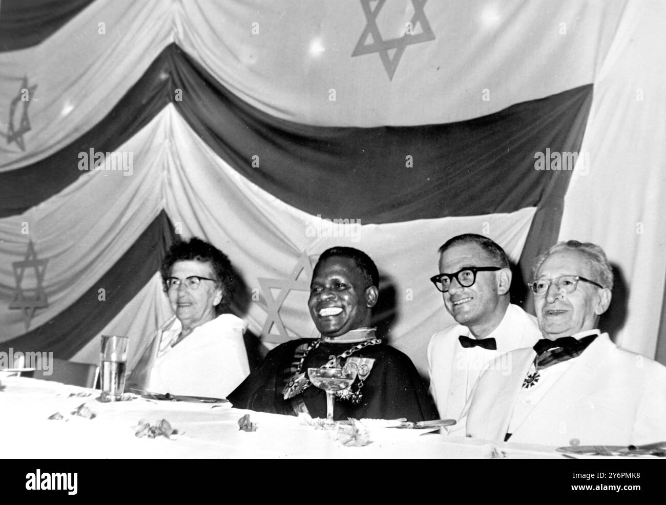 ISRAELI PRESIDENT IZHAK BEN ZVI WITH CONGOLESE PRESIDENT FULBERT YOULOU ...