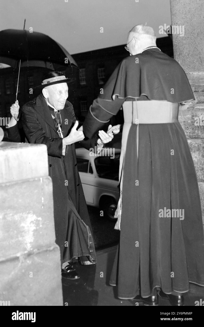 ARCHBISHOP JOHN HEENAN WITH CARDINAL AUGUSTINE BEA AT HEYTHROP COLLEGE ...