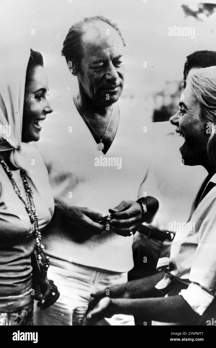 REX HARRISON WITH WIFE AND ELIZABETH TAYLOR IN ITLAY / ; 6 AUGUST 1962 ...
