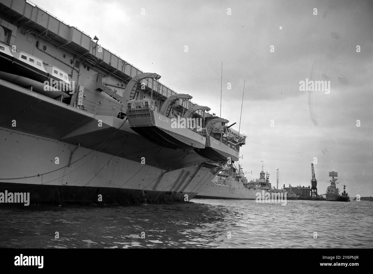 NAVY SHIPS HMS ALBION NEWLY CONVERTED IN PORTSMOUTH ; 31 JULY 1962 ...