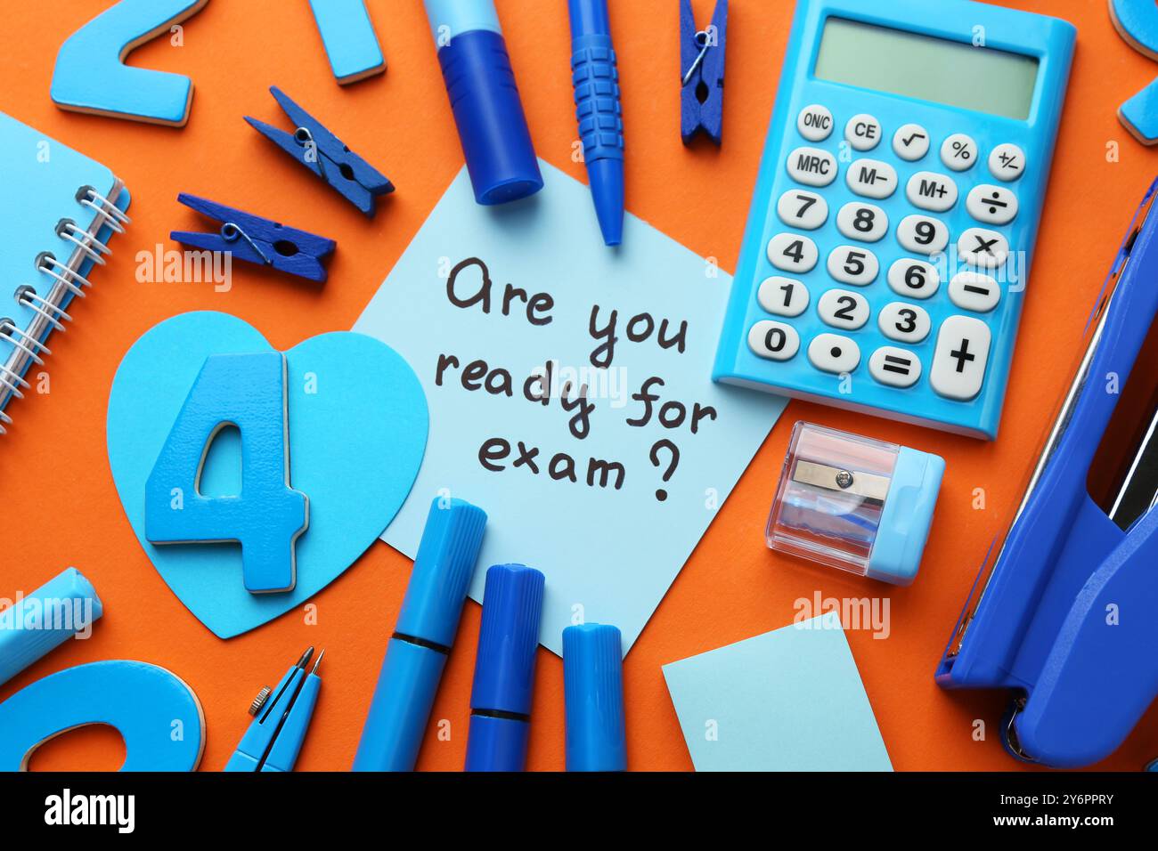 Paper note with question Are You Ready For Exam and stationery on ...