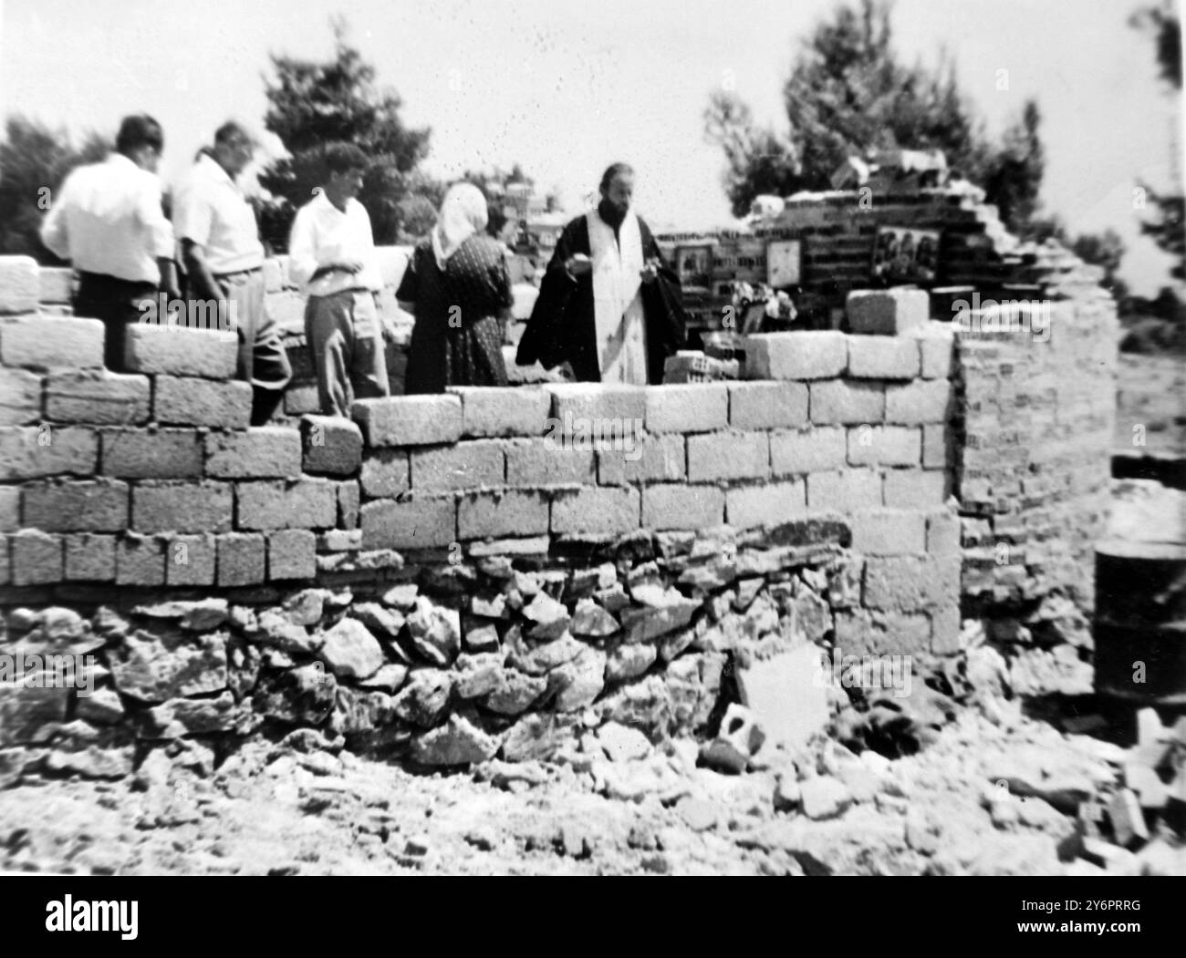 DEMOLISHED CHURCH IN NEA MAKRI ; 25 JULY 1962 Stock Photo - Alamy