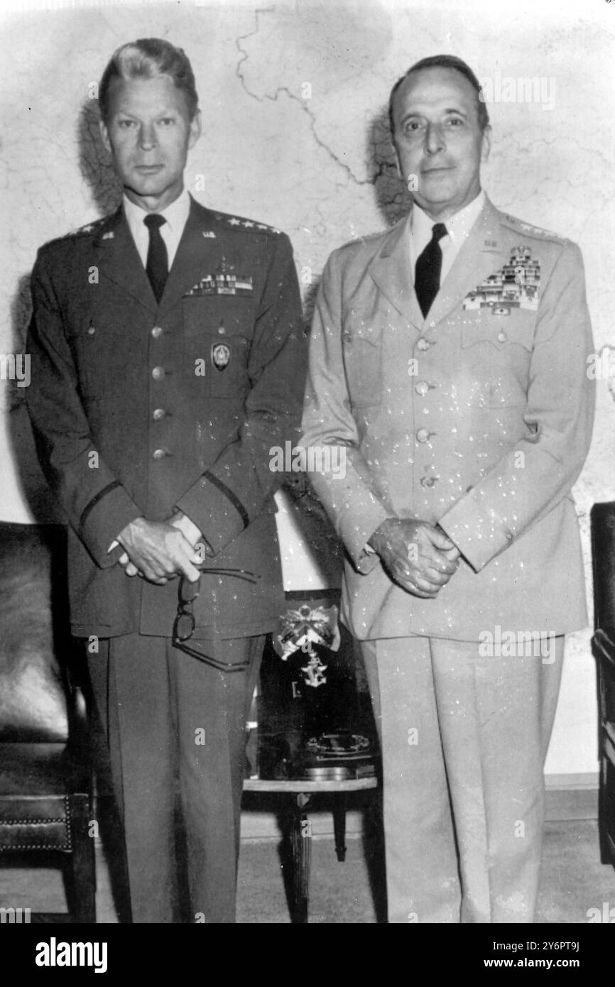 GENERAL LYMAN LEMNITZER L WITH GENERAL LAURIS NORSTAD IN PARIS / ; 23 ...