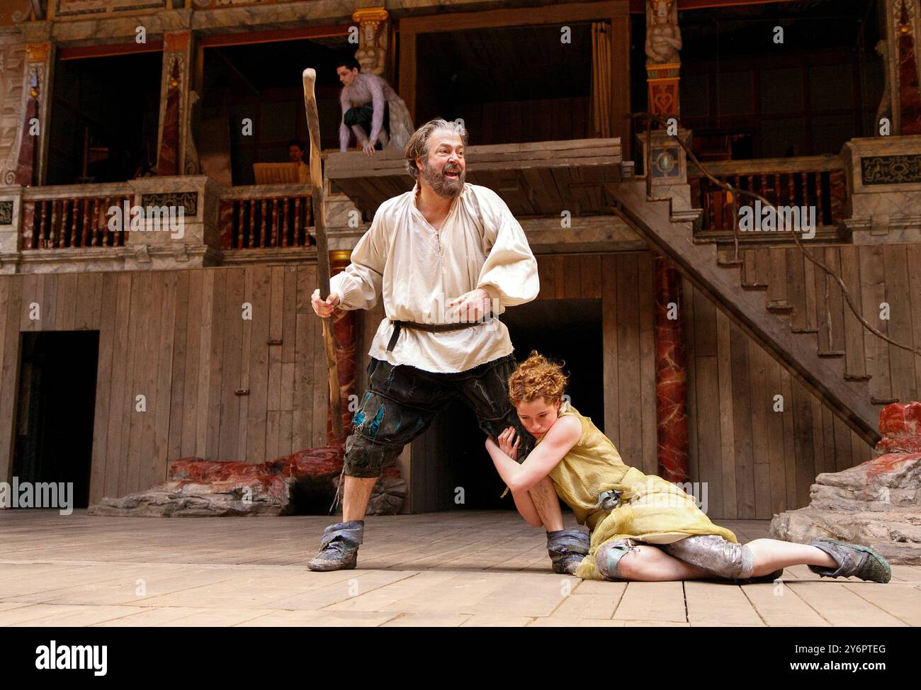 top rear: Colin Morgan (Ariel) below: Roger Allam (Prospero), Jessie ...