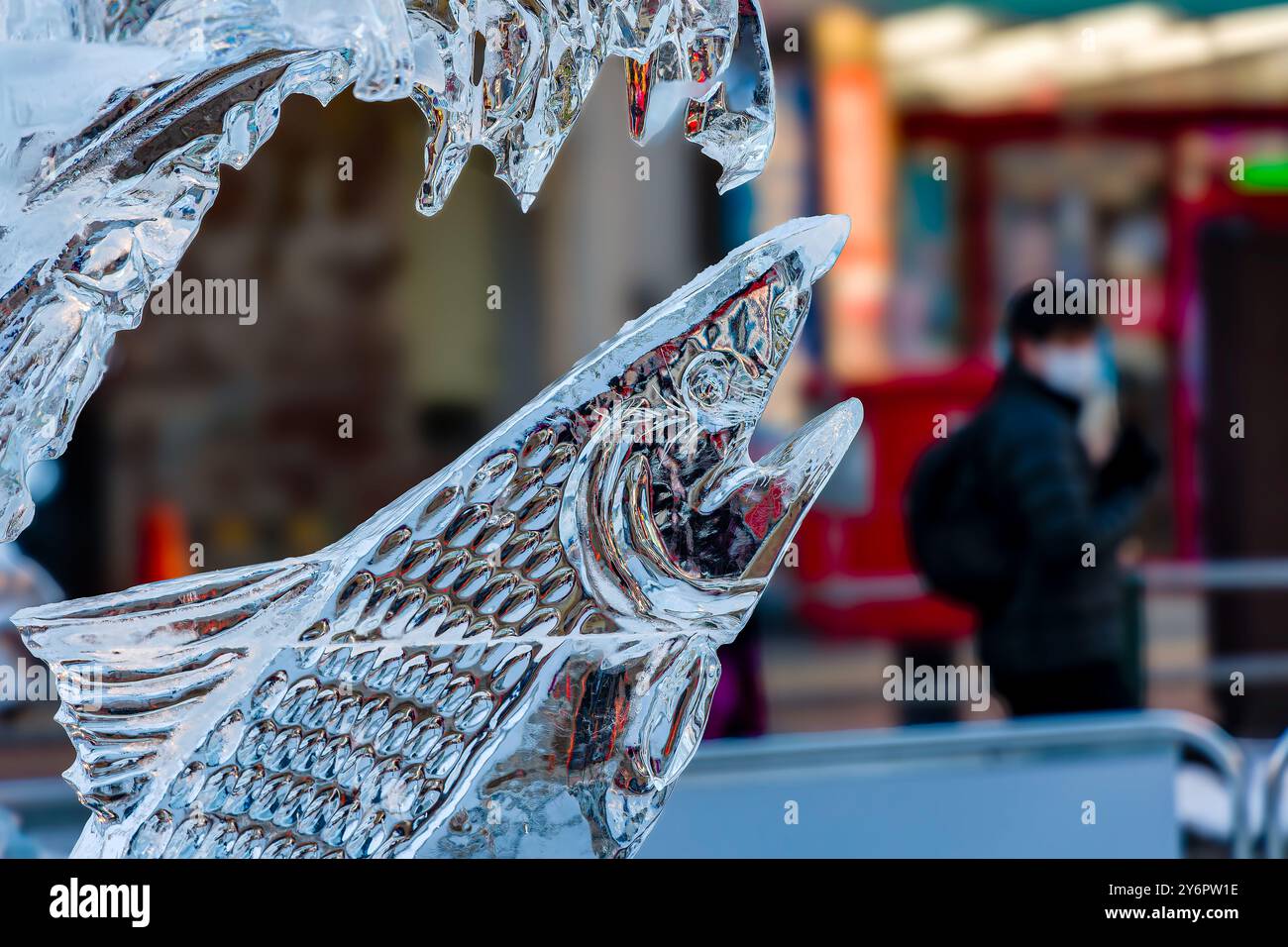 Snow sculptures and ice art at the Sapporo Snow Festival on the Japanese island of Hokkaido ...